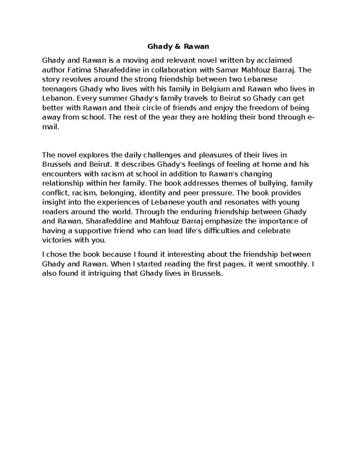 Book 1 ENG - Ghady & Rawan Ghady and Rawan is a moving and relevant ...