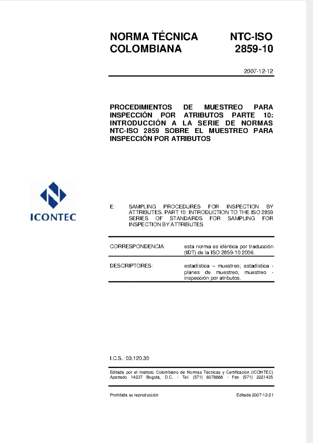 NTC ISO - Descripción denormativa aplicable a Perú y Colombia - NORMA ...