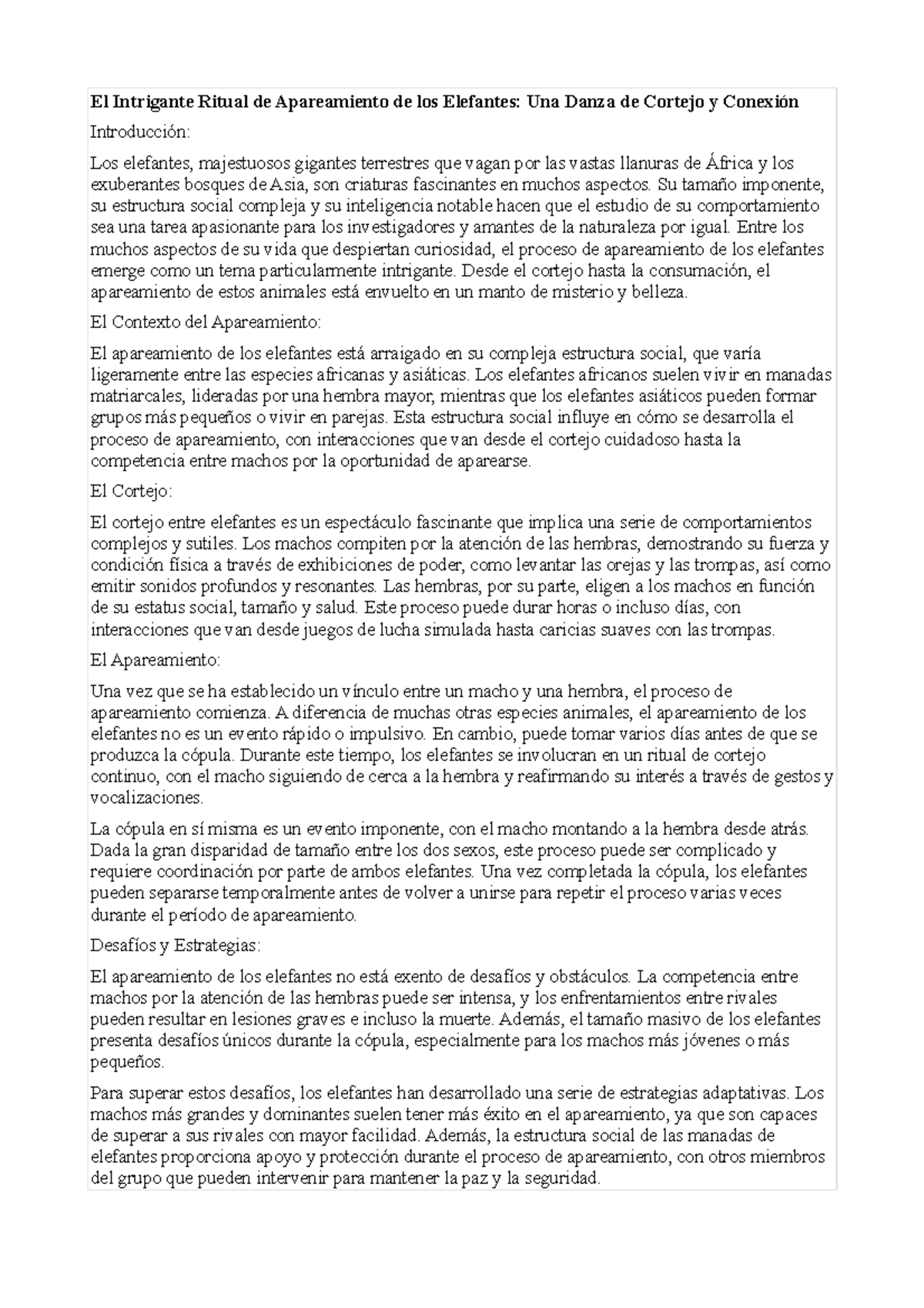 El apareamiento de los elefantes - El Intrigante Ritual de Apareamiento ...