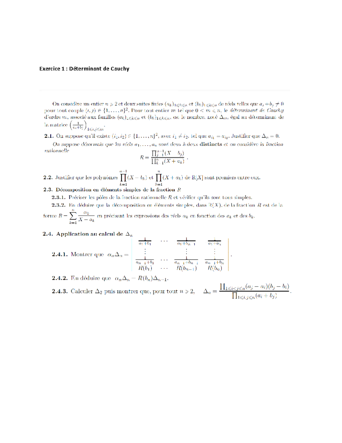 Correction-complète - P2-Determinant de cauchy-circulant - Exercice 1 ...