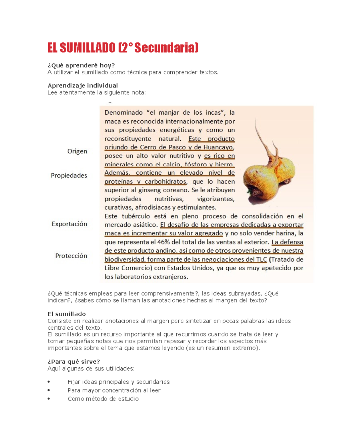 El-Sumillado teoria - EL SUMILLADO (2° Secundaria) ¿Qué aprenderé hoy? A utilizar el sumillado ...