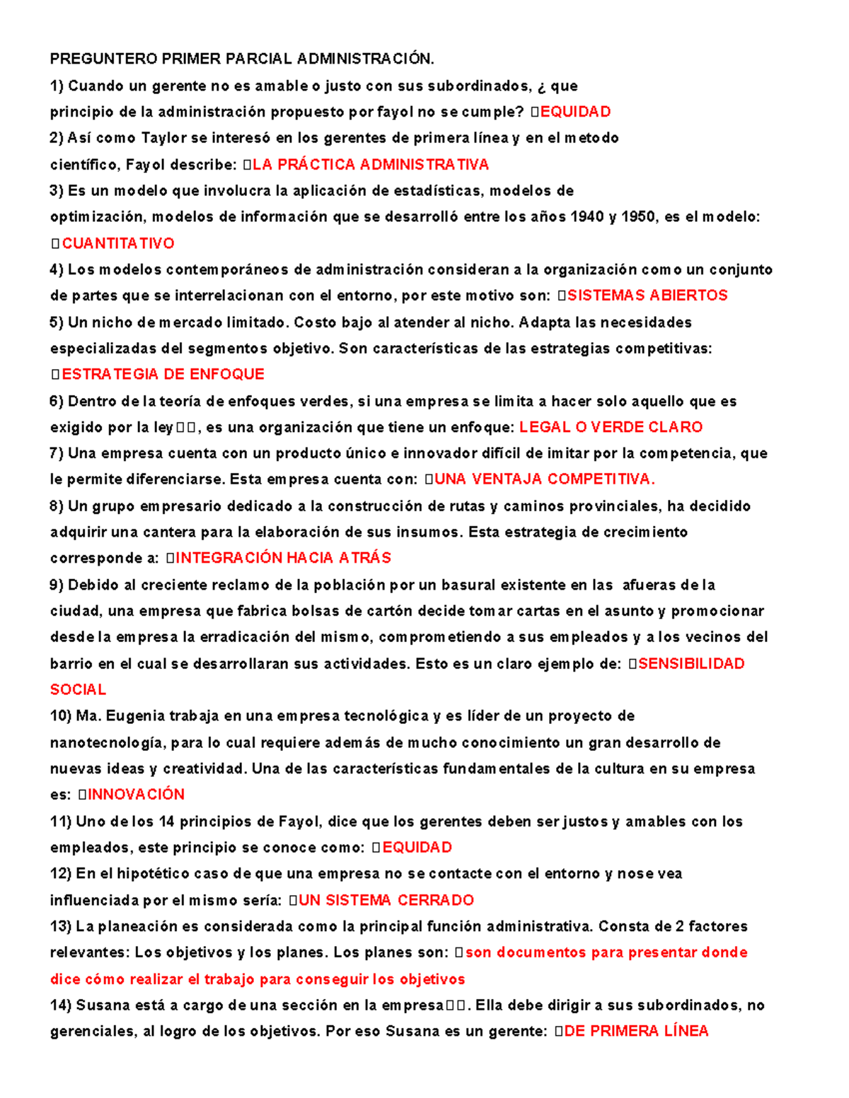 Preguntero- Primer- Parcial- Administracion - PREGUNTERO PRIMER PARCIAL ADMINISTRACIÓN. Cuando ...