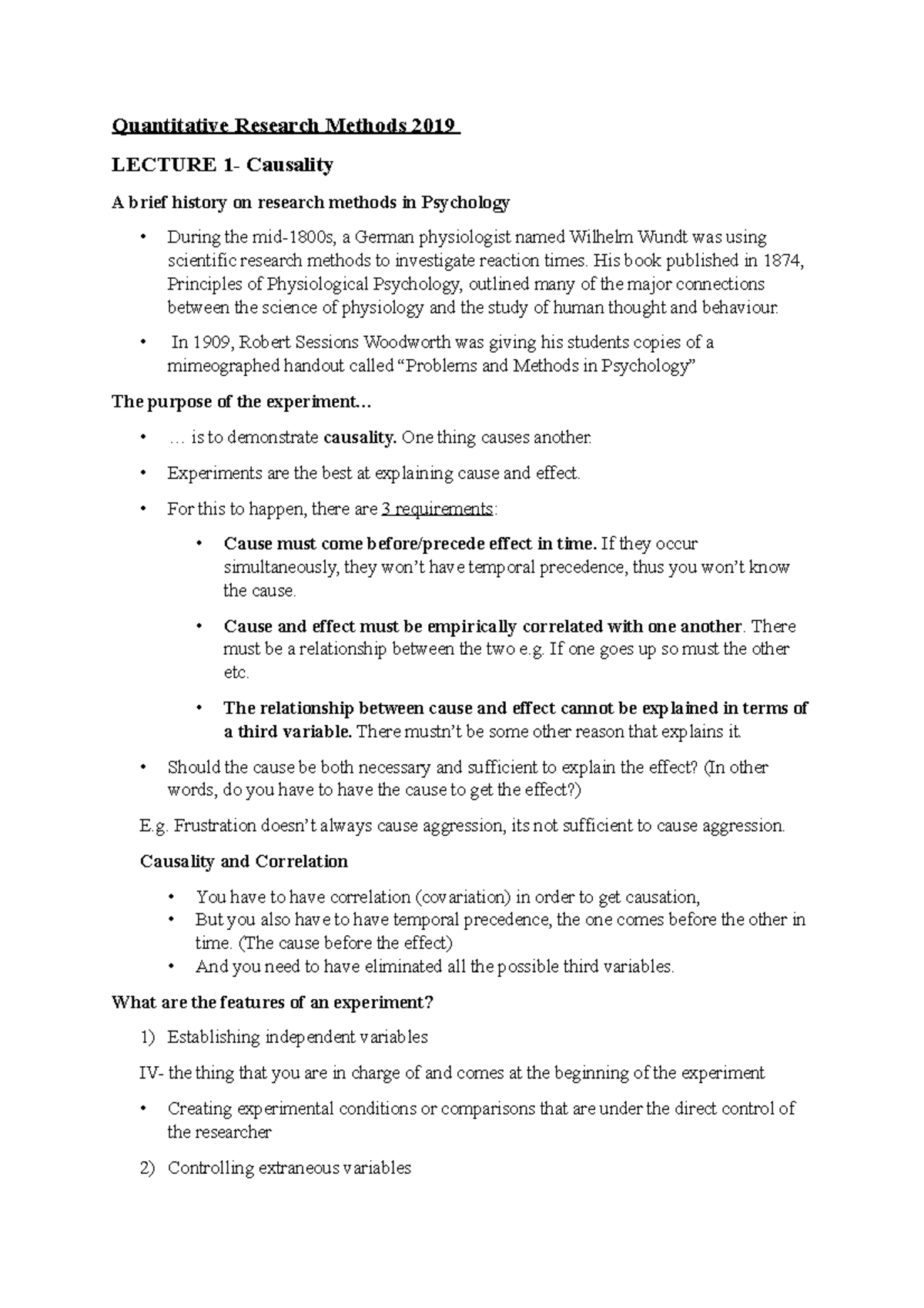 PSY3007S Quantitative Research methods Test & Exam Notes - Quantitative ...