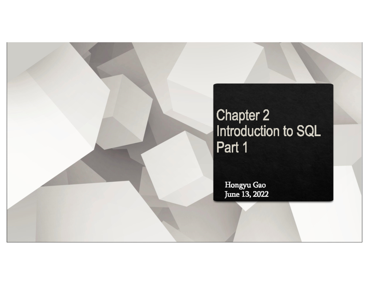 Chapter 2 Part 1 - Lecture by professor Gao - 3 Components of a Data ...