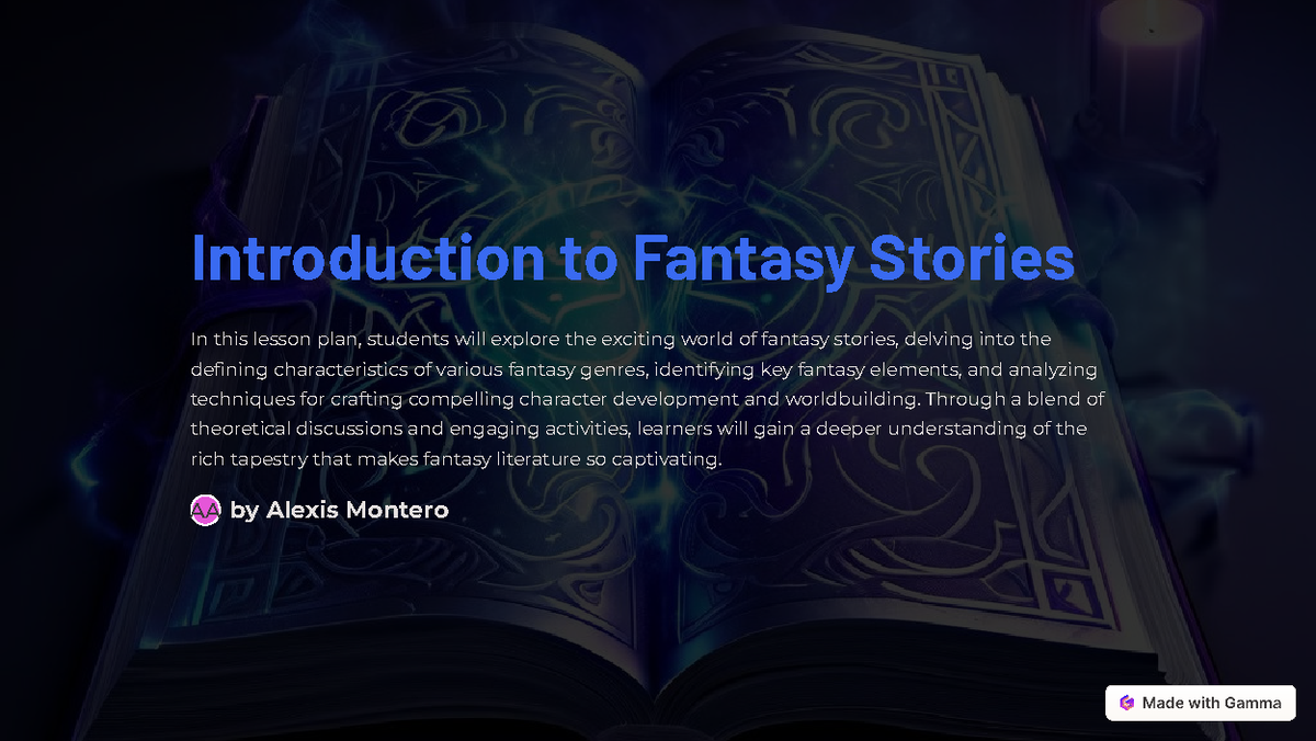 Introduction to Fantasy Stories - Through a blend of theoretical ...