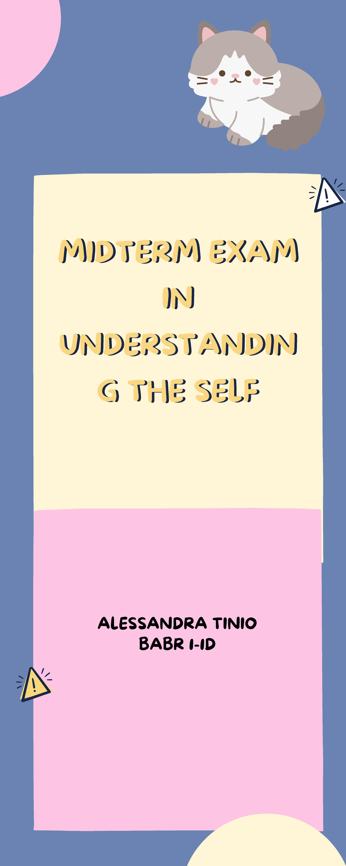 Midterm EXAM IN Understanding THE SELF - MIDTERM EXAMMIDTERM EXAM IN IN ...