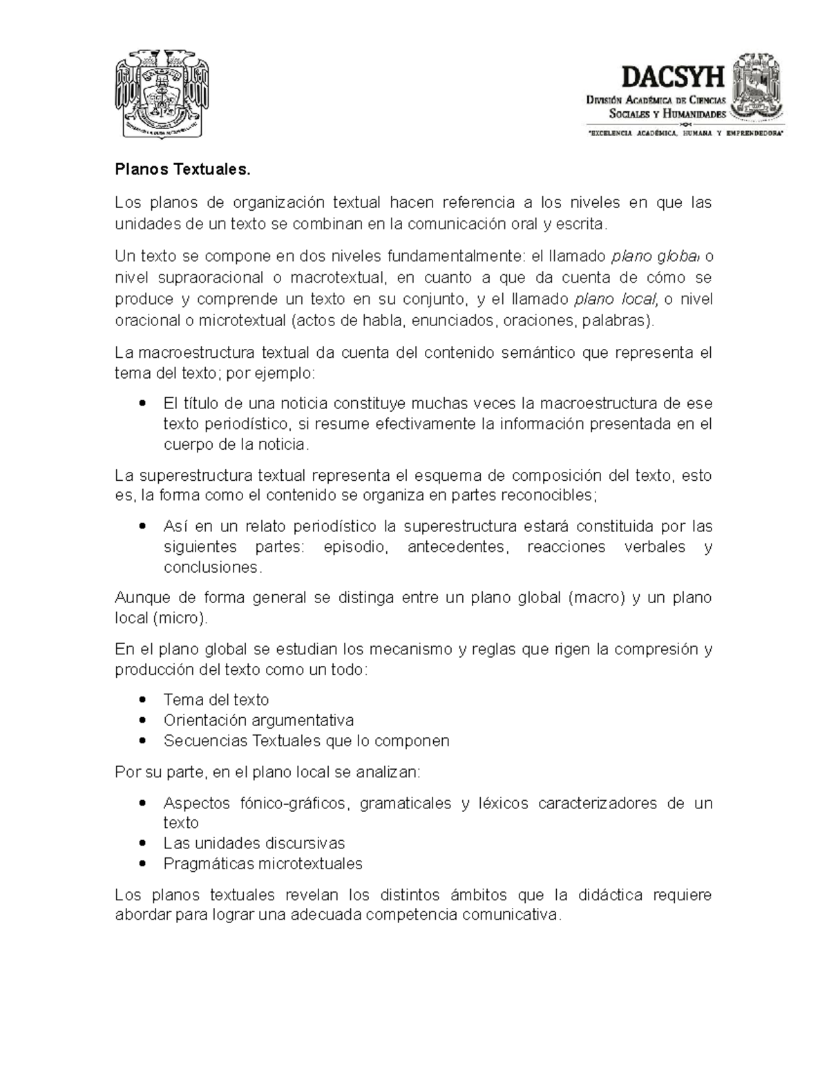 Planos Textuales - Apuntes 3-7 - Planos Textuales. Los planos de ...
