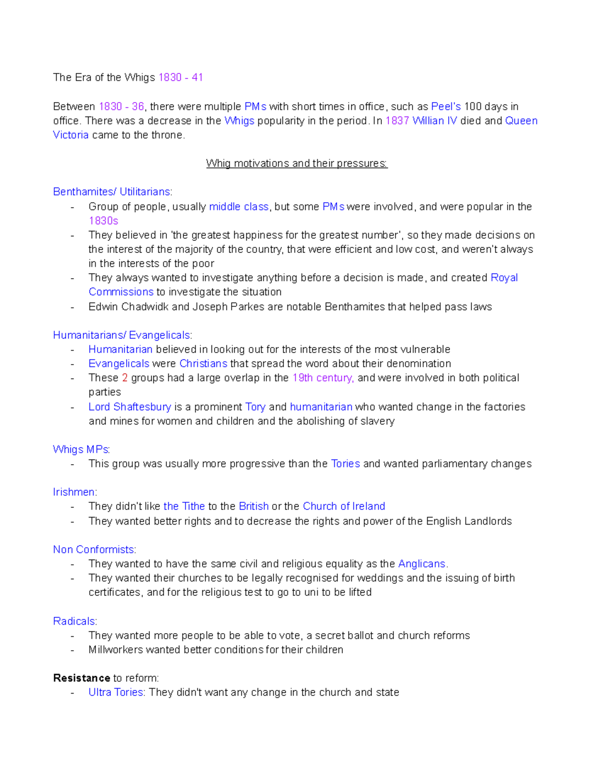 The Era of the Whigs 1830 - 41 - There was a decrease in the Whigs ...