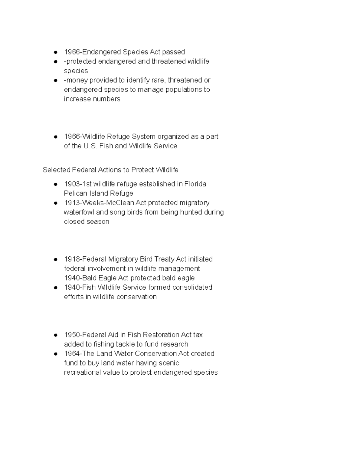 History of Wildlife Conservation Part 2 - 1966-Endangered Species Act ...