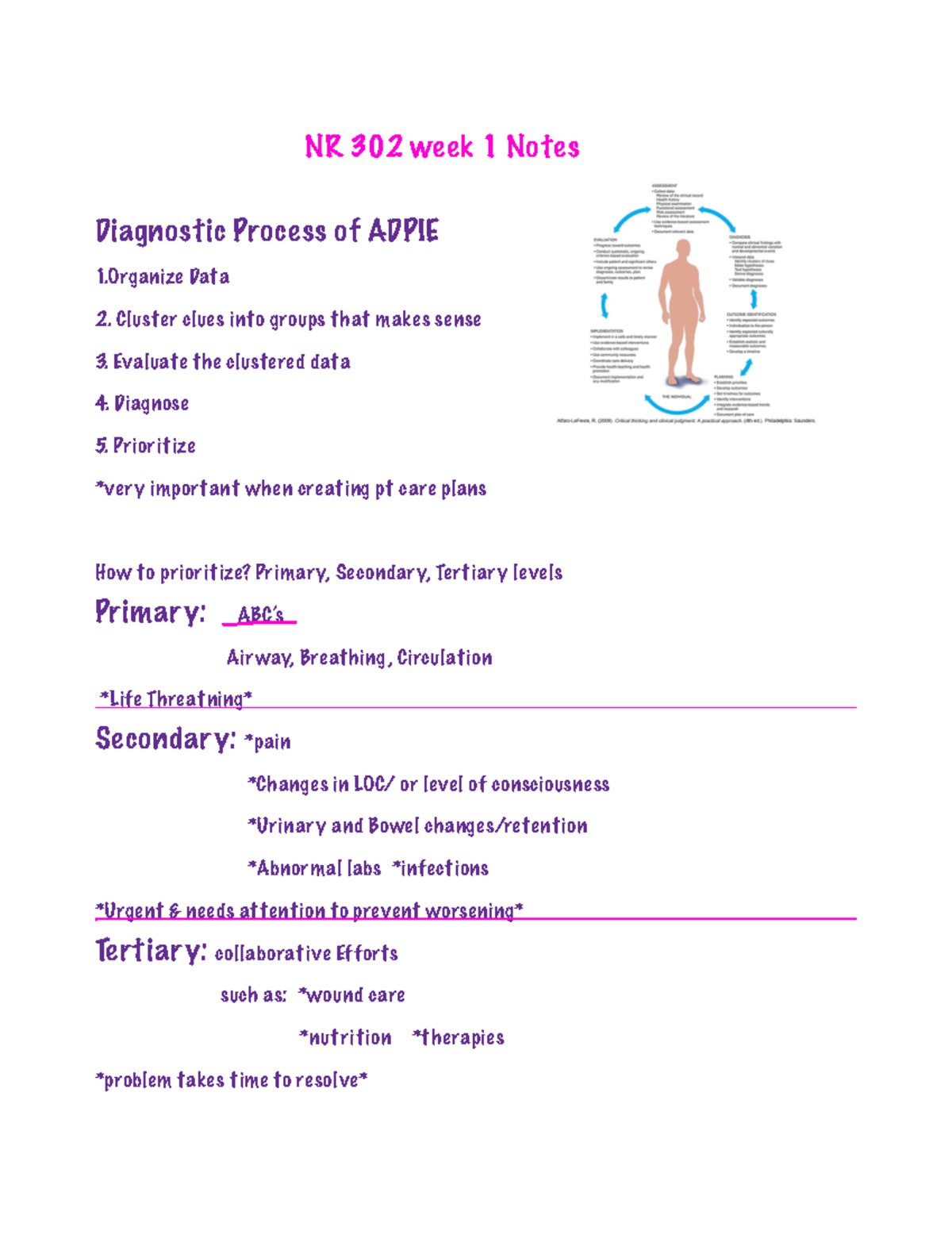 NR302 Week 1 - Week 1 notes in Health Assessment 1. - NR 302 week 1 ...