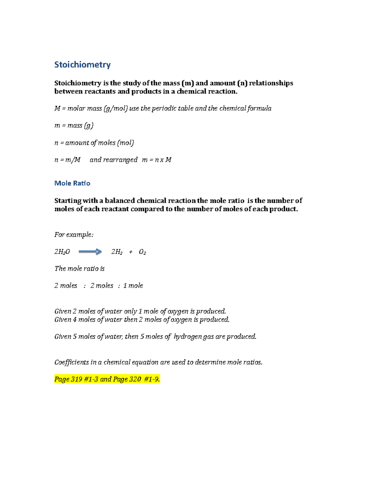 Stoichiometry Notes - CHEM1301 - UWO - Studocu