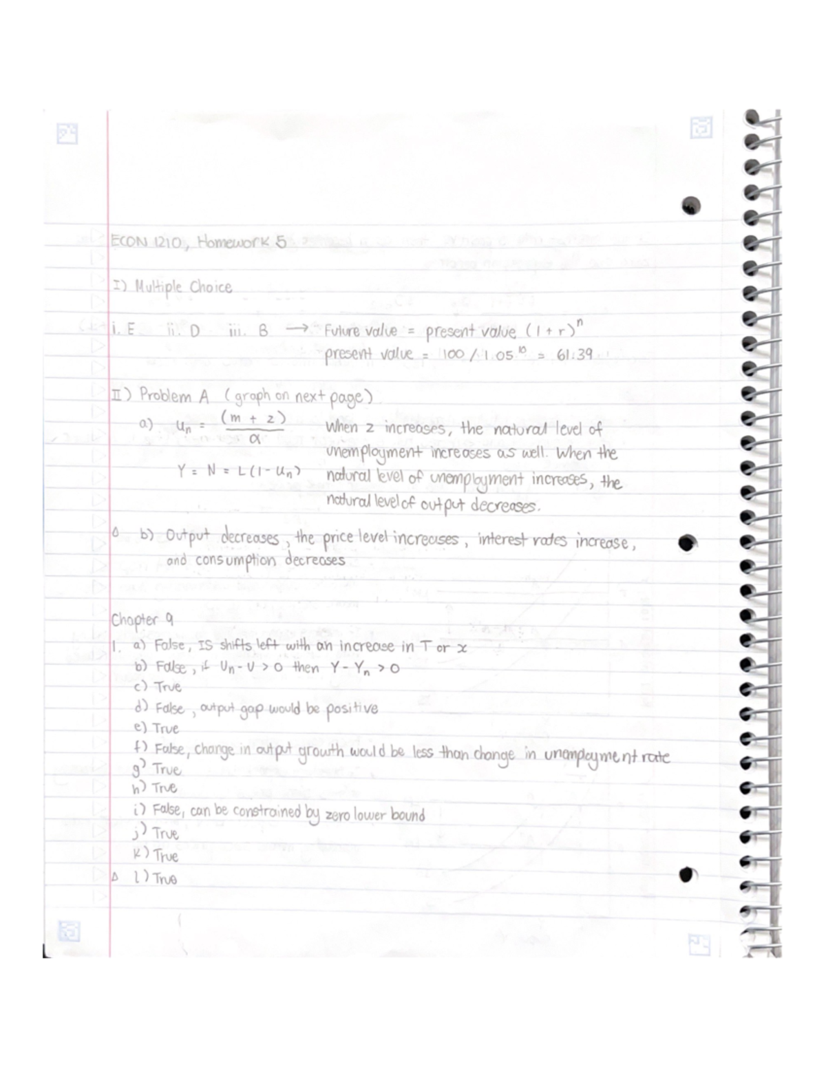 Econ 1210 Homework 5 Solutions For Problem Set 5 Econ 1210 Studocu