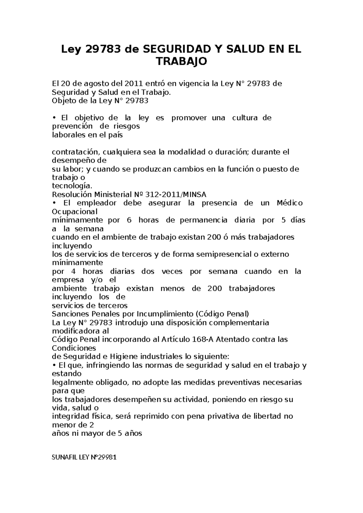 Ley 29783 de Seguridad Y Salud EN EL Trabajo xxx - Ley 29783 de ...