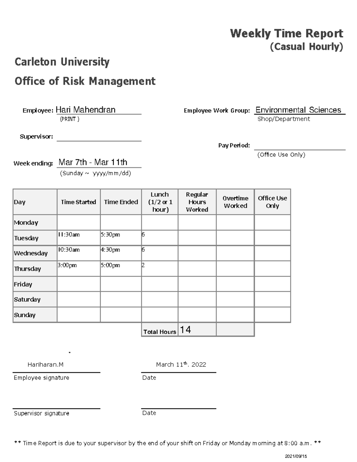 Mar11timesheet-converted - Carleton University Office of Risk ...