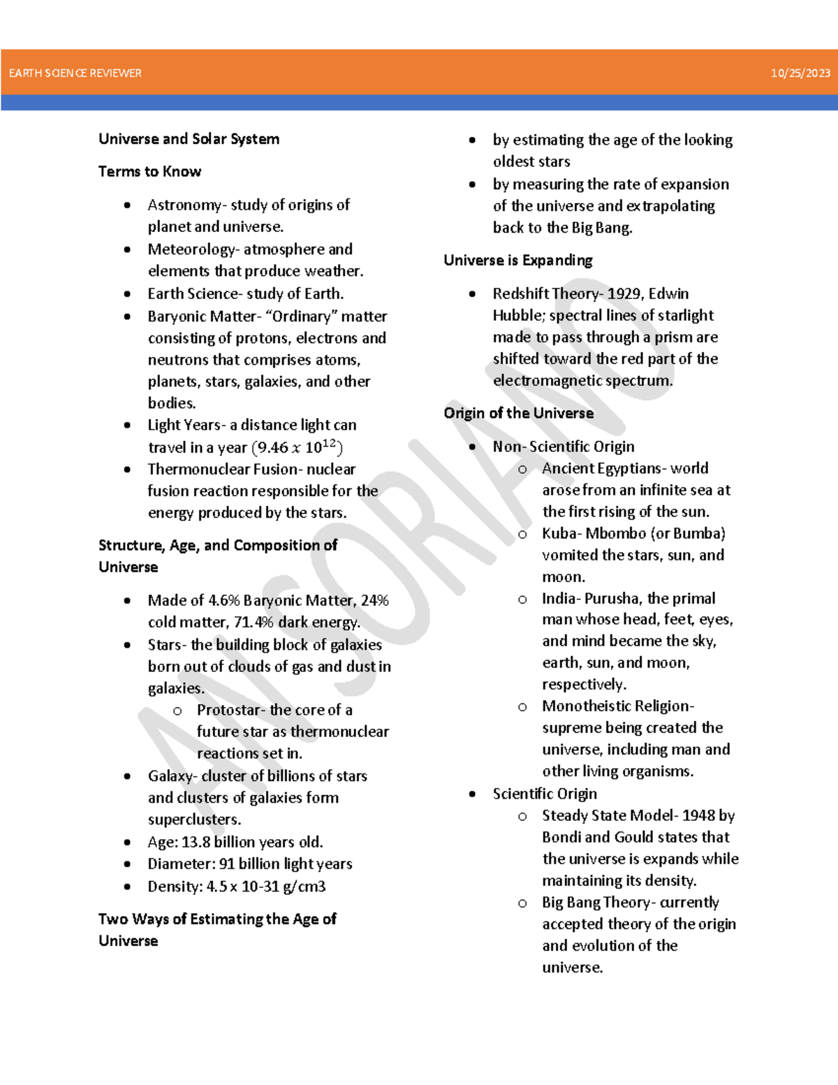 Earth- Science - Universe and Solar System Terms to Know - Astronomy ...