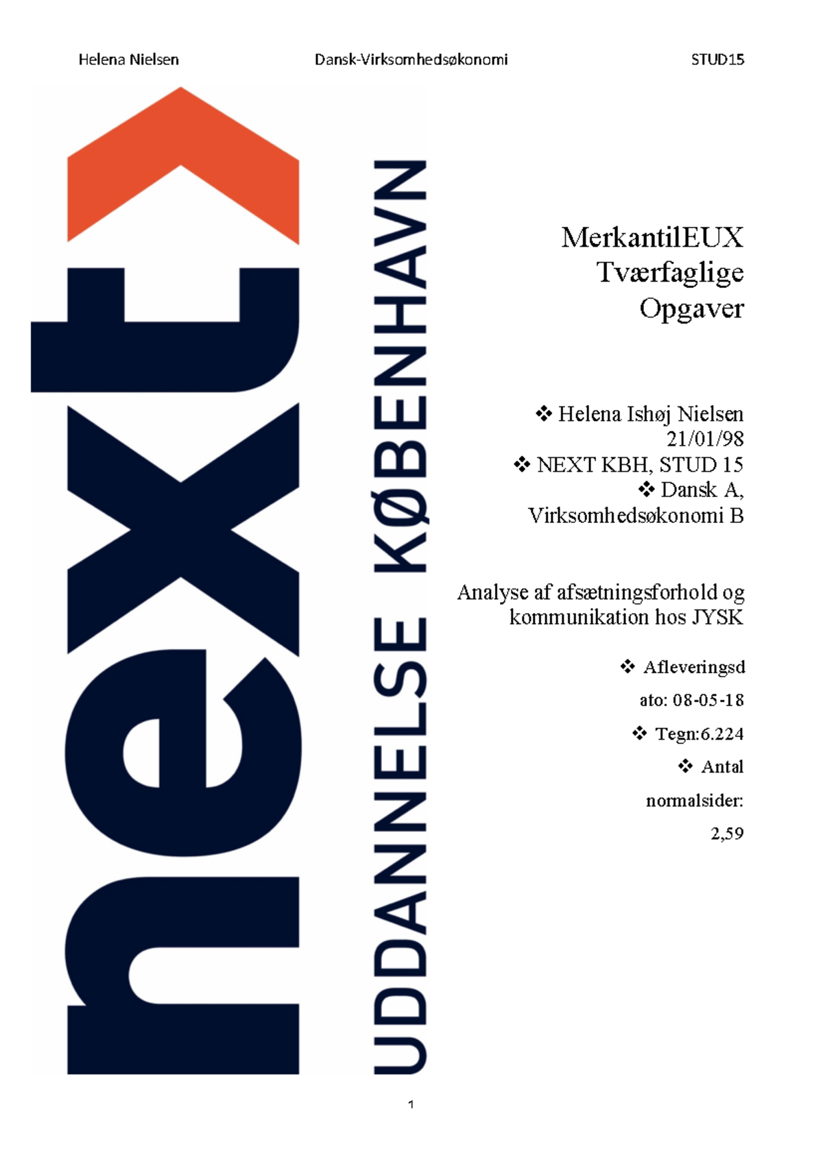 Tværfagligopgave VØ- Dansk færdige - MerkantilEUX Tværfaglige Opgaver v ...