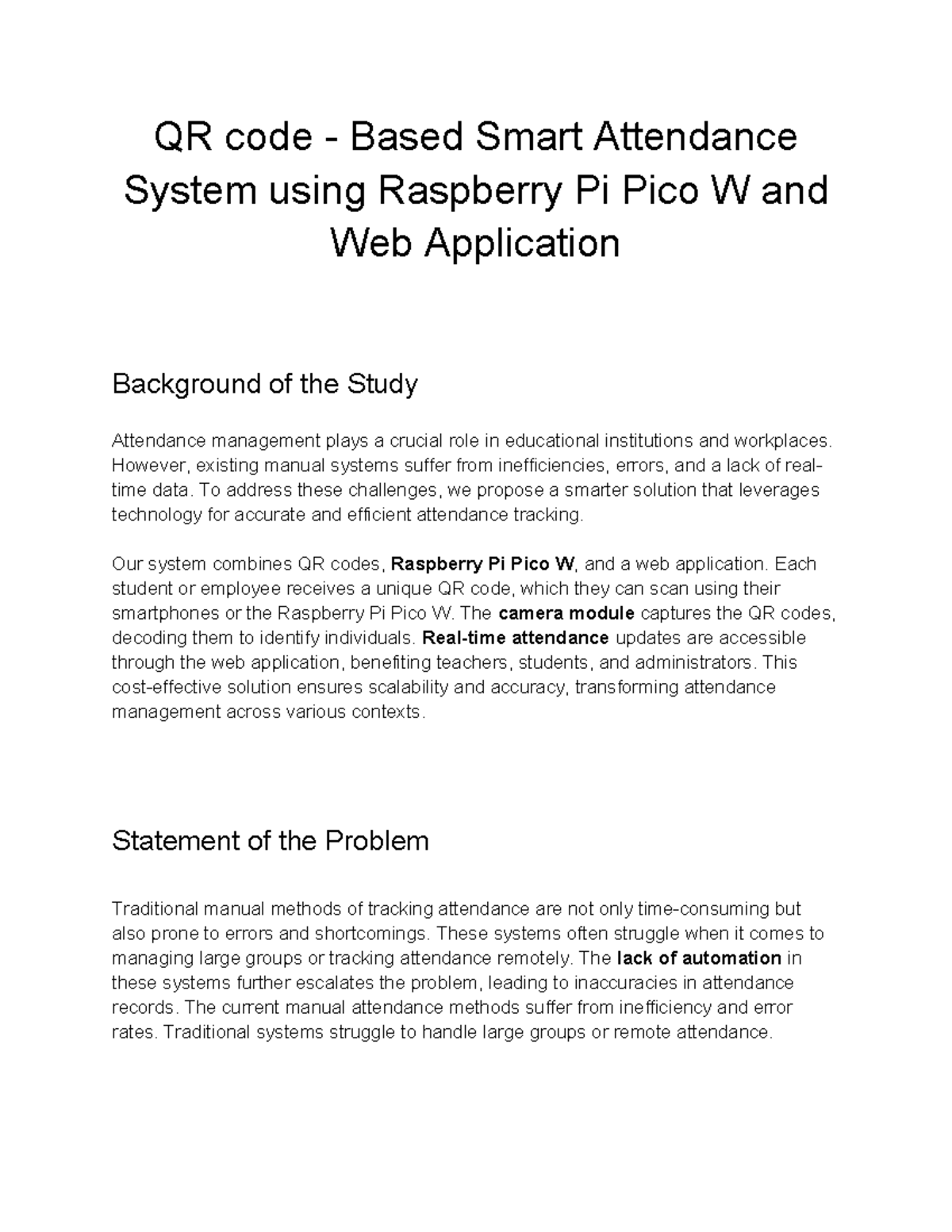 Pakidagdagan YUNG Document PLS - QR code - Based Smart Attendance System using Raspberry Pi Pico ...