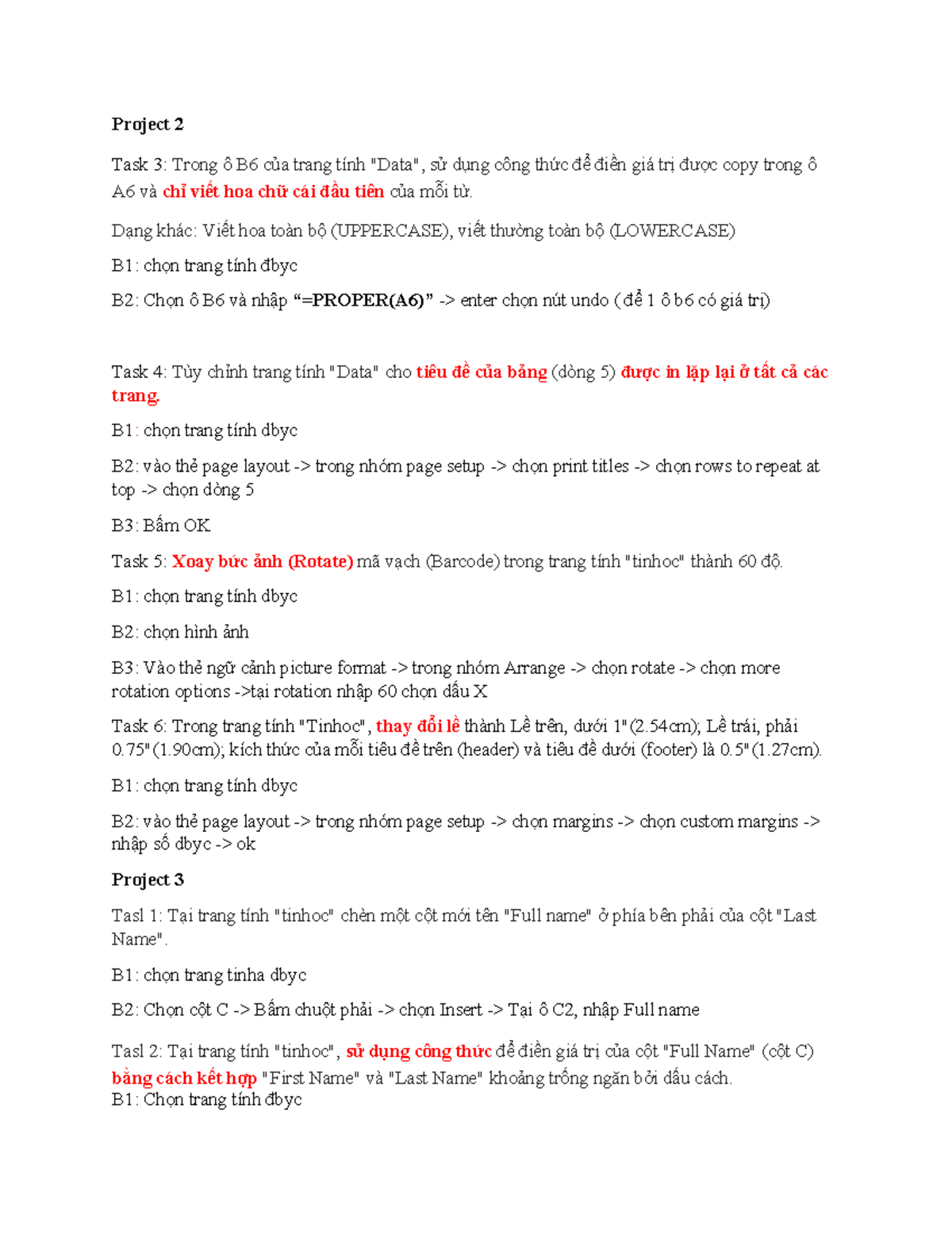 Excel - Project 2 Task 3: Trong ô B6 của trang tính "Data", sử dụng công thức để - Studocu