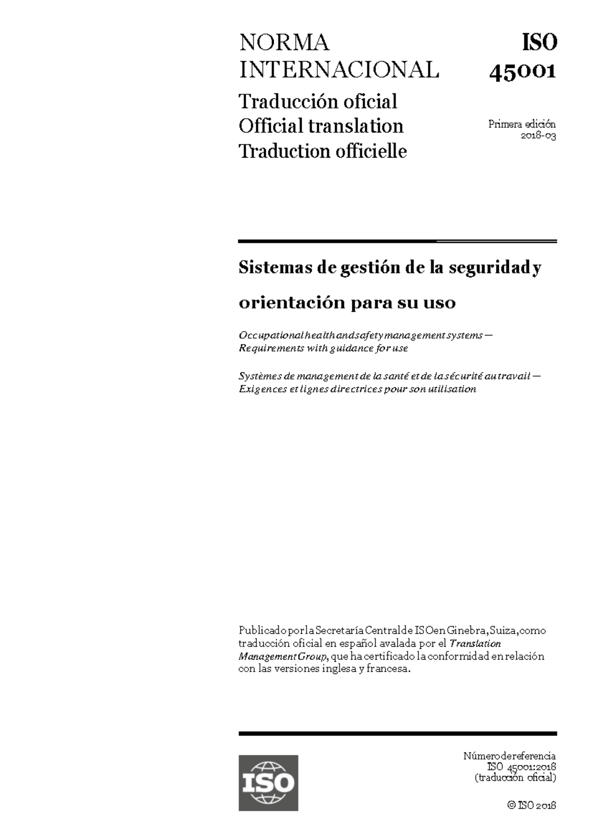 ISO 45001 2018 req ed - na{o - NORMA ISO INTERNACIONAL 45001 Traducción oficial Official ...