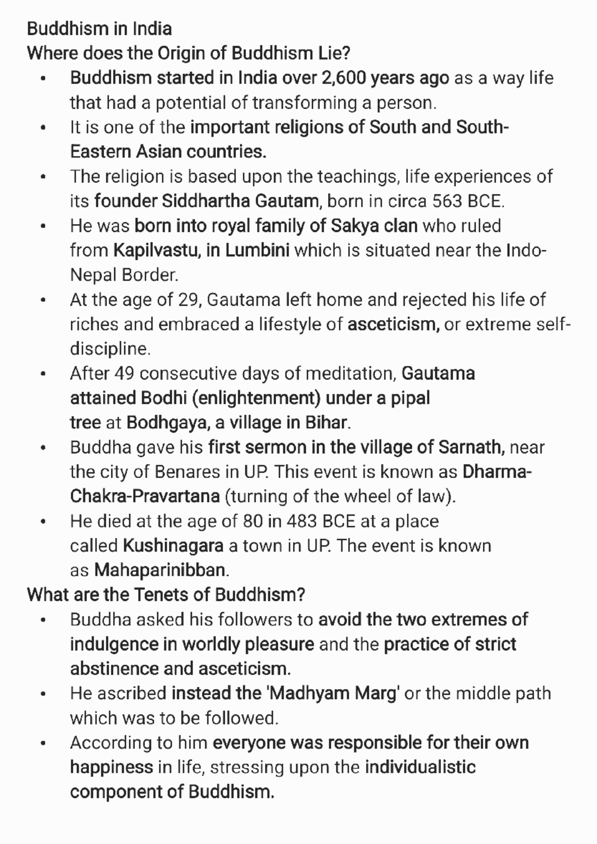 Buddhism - Note - btech - Studocu