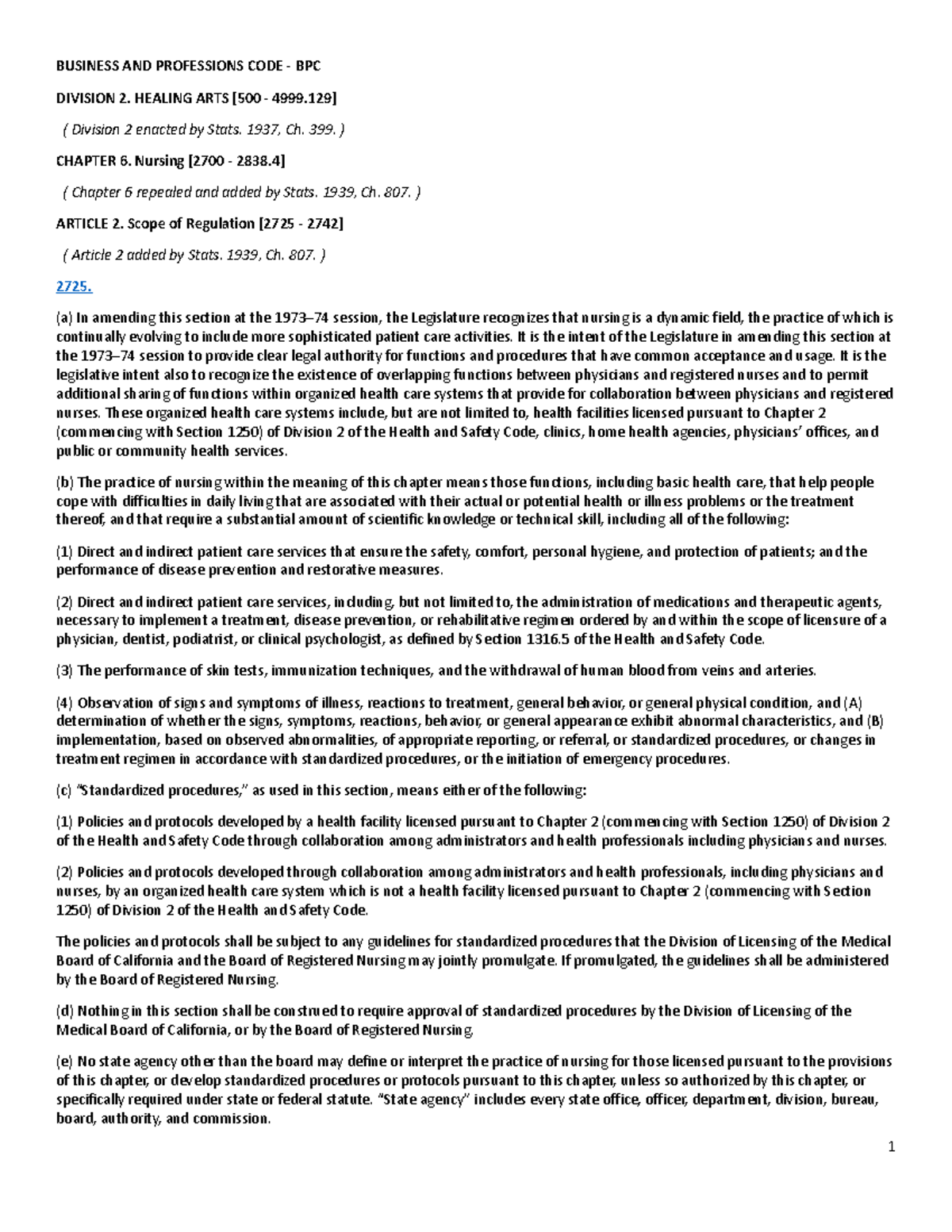 NPA - Lecture Notes - BUSINESS AND PROFESSIONS CODE - BPC DIVISION 2 ...