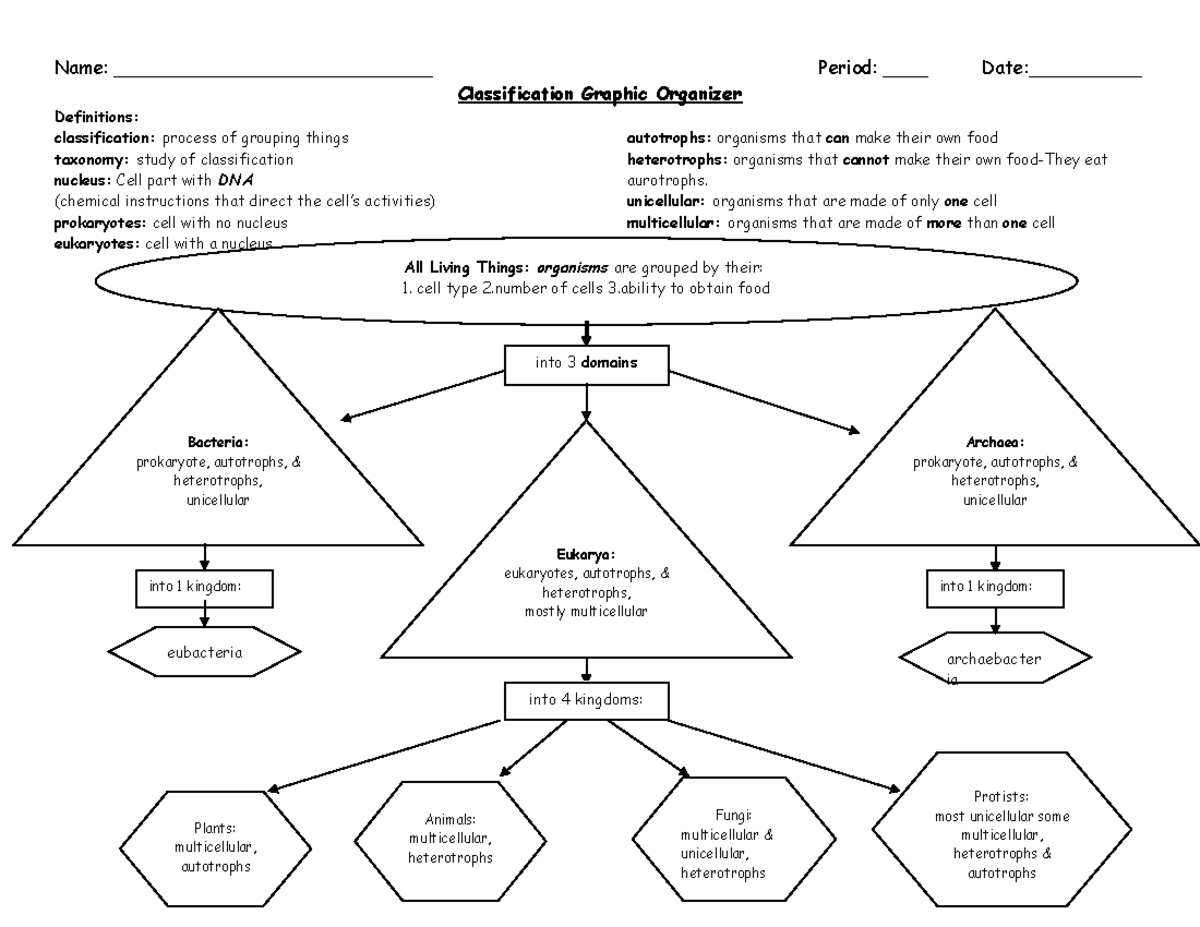 Classification Graphic Organizer Rev 12-13 1 1 - Name ...