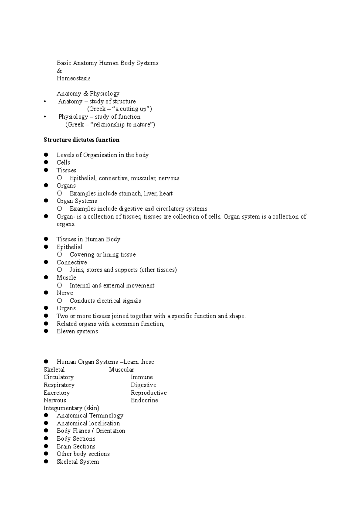 Basic Anatomy Human Body Systems - Basic Anatomy Human Body Systems ...