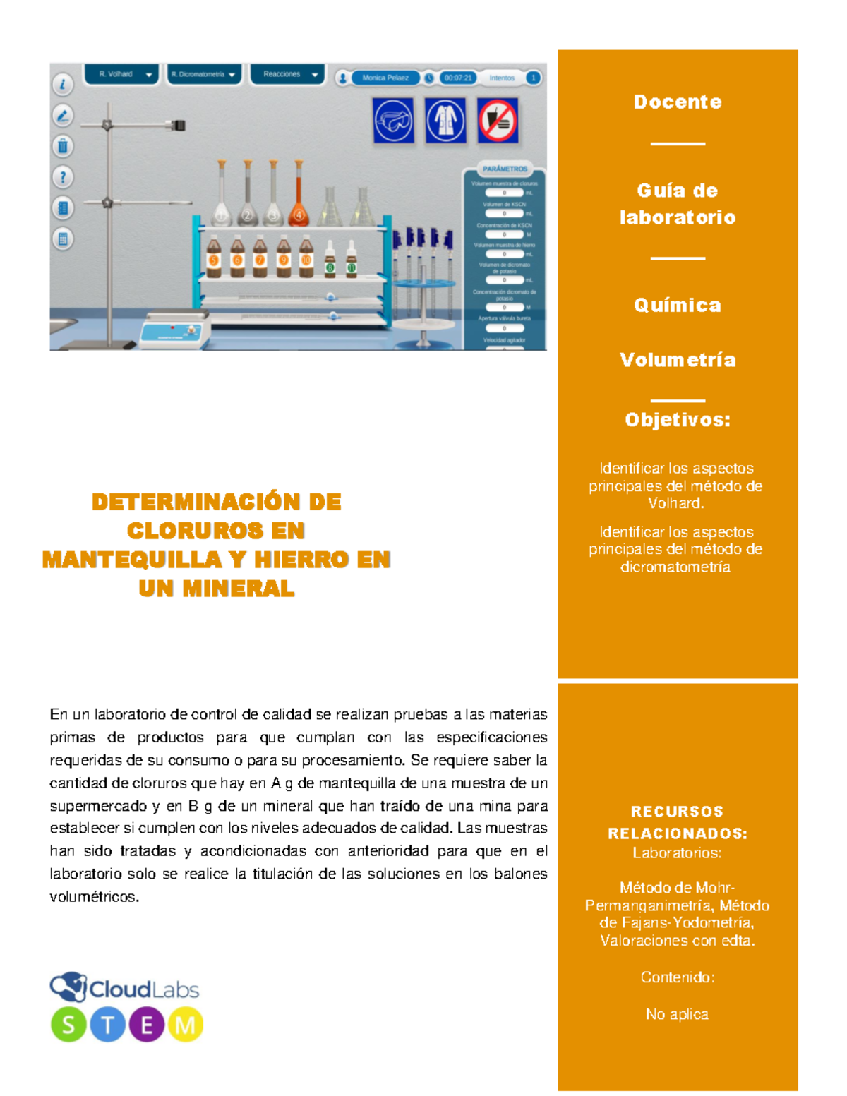 2. Método de Volhard - Dicromatometría - Docente - En un laboratorio de ...