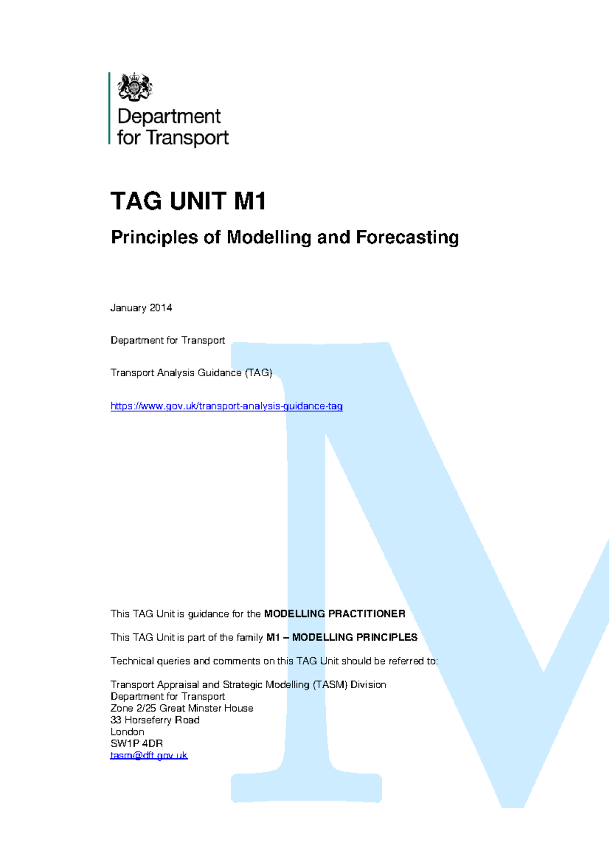 Tag m1 1 principles of modelling and forecasting - TAG UNIT M ...