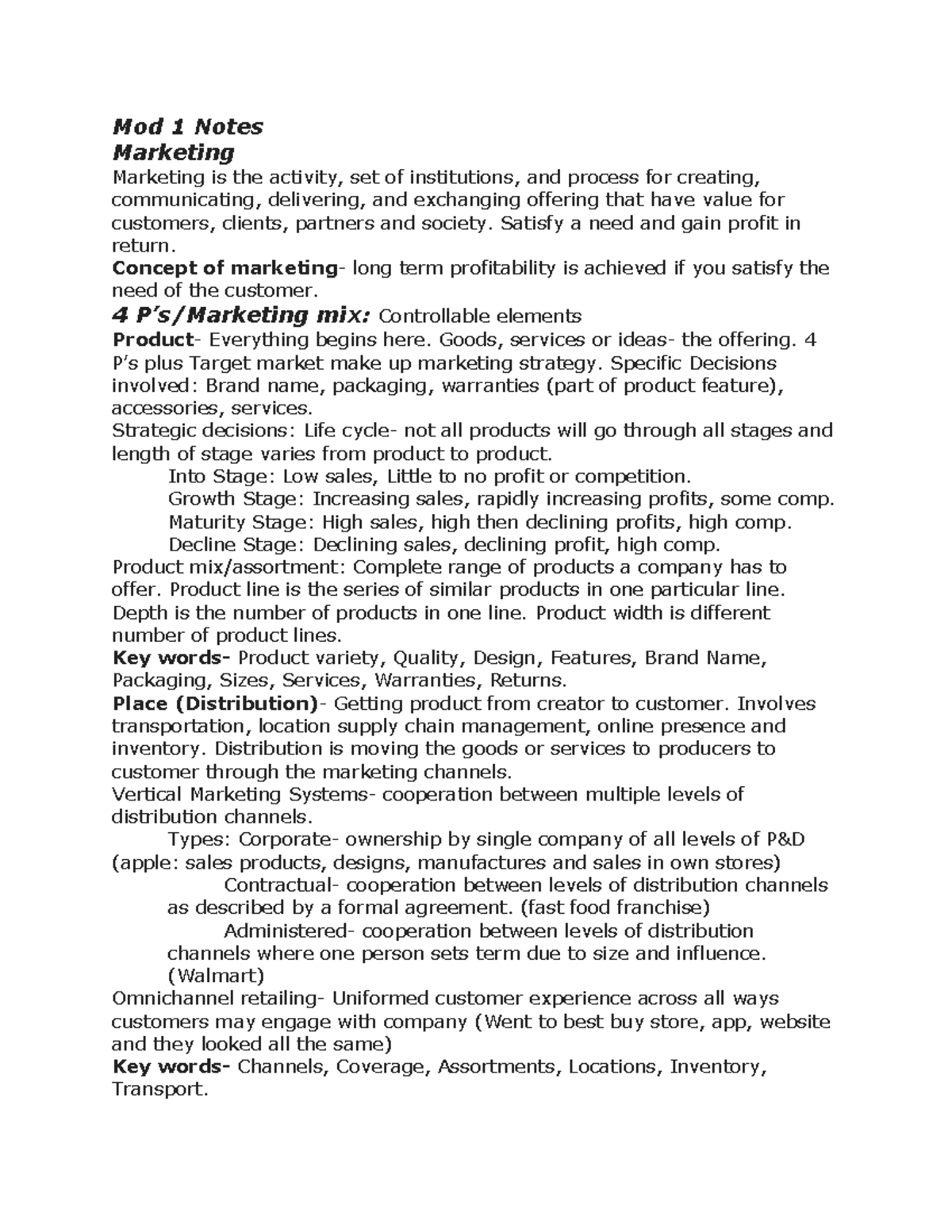 Mod 1 Notes Mod 1 Notes Marketing Marketing Is The Activity Set Of mod-1-notes-mod-1-notes-marketing-marketing-is-the-activity-set-of