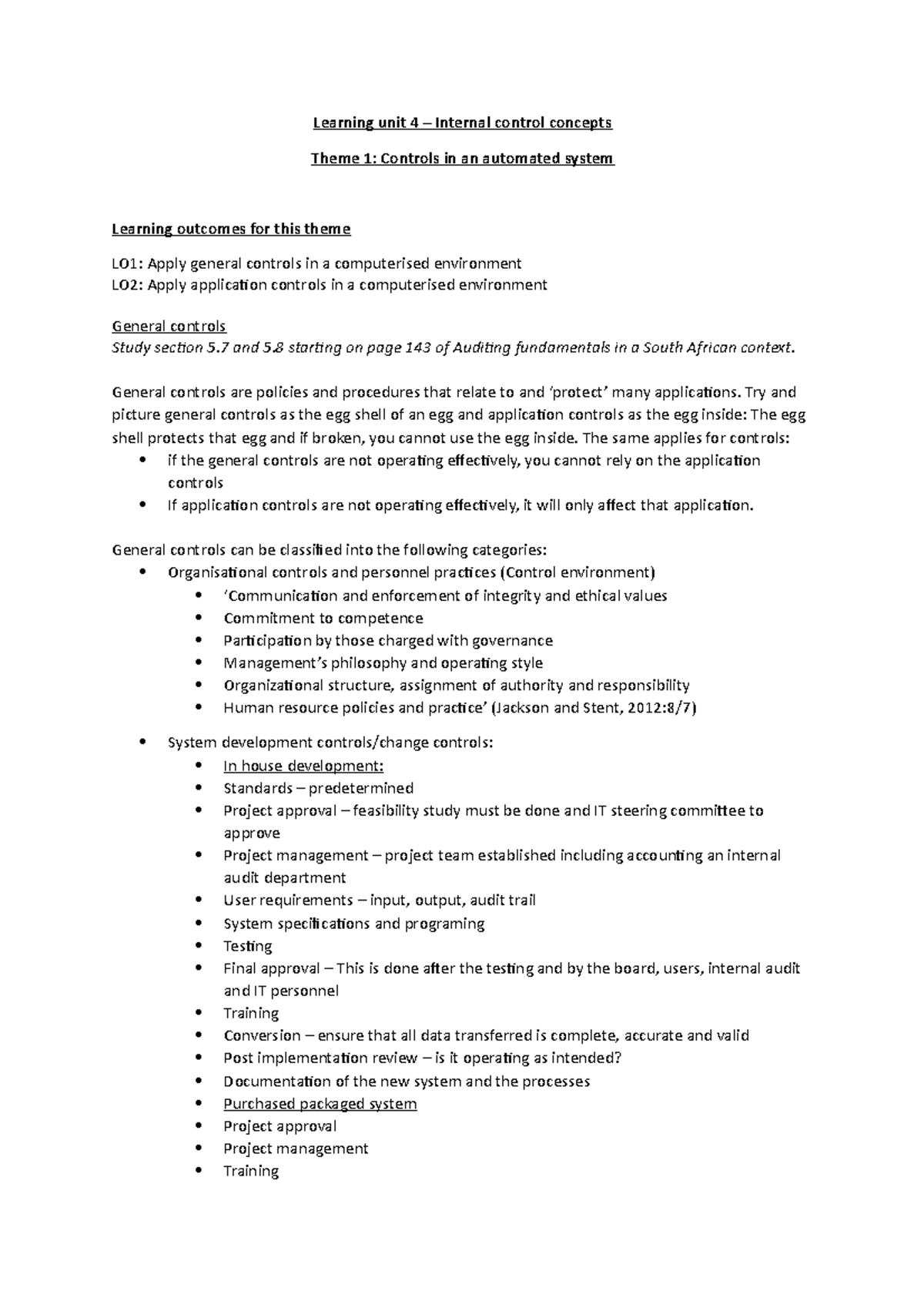 Learning unit 4 - Theme 1 - Learning unit 4 – Internal control concepts ...