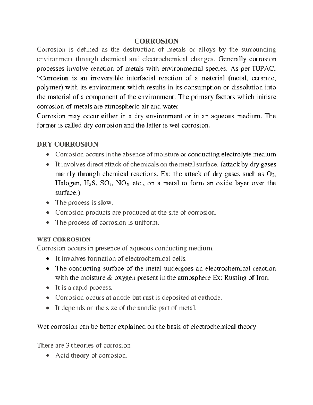 Corrosion - CORROSION Corrosion is defined as the destruction of metals ...
