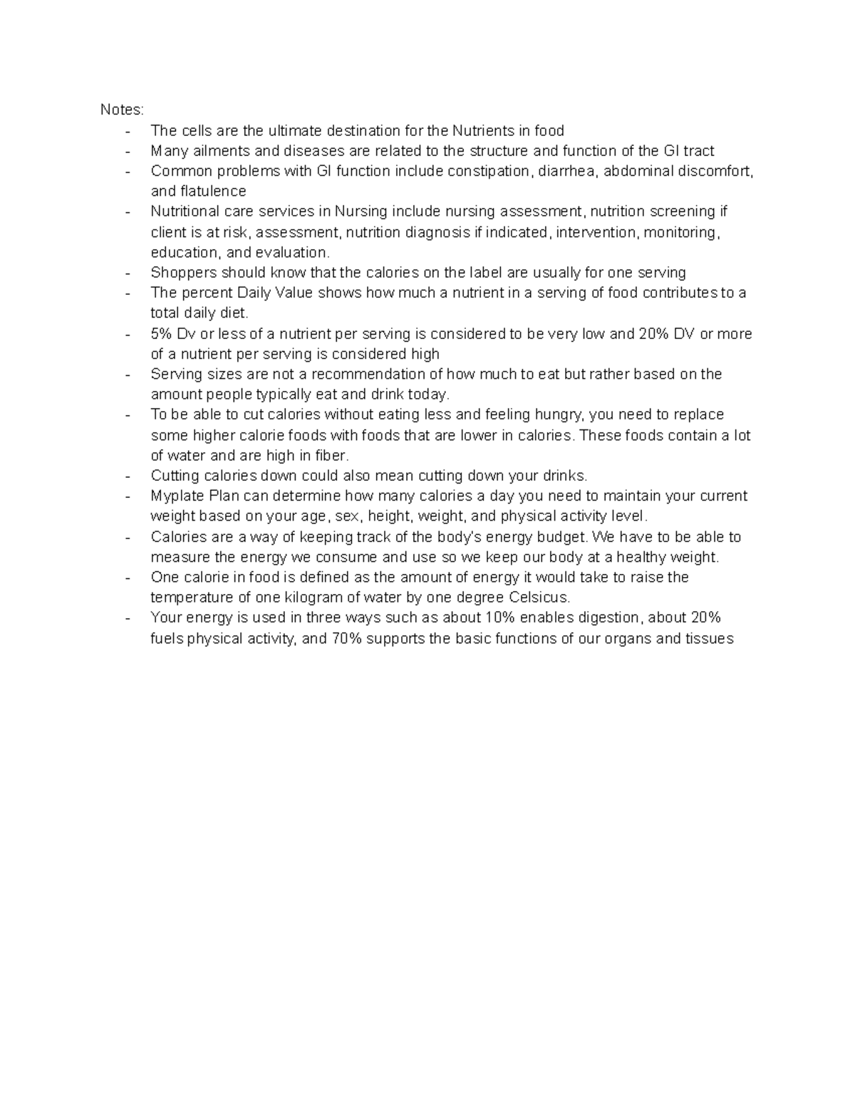 Week 3 Reflection - Notes: - The cells are the ultimate destination for ...