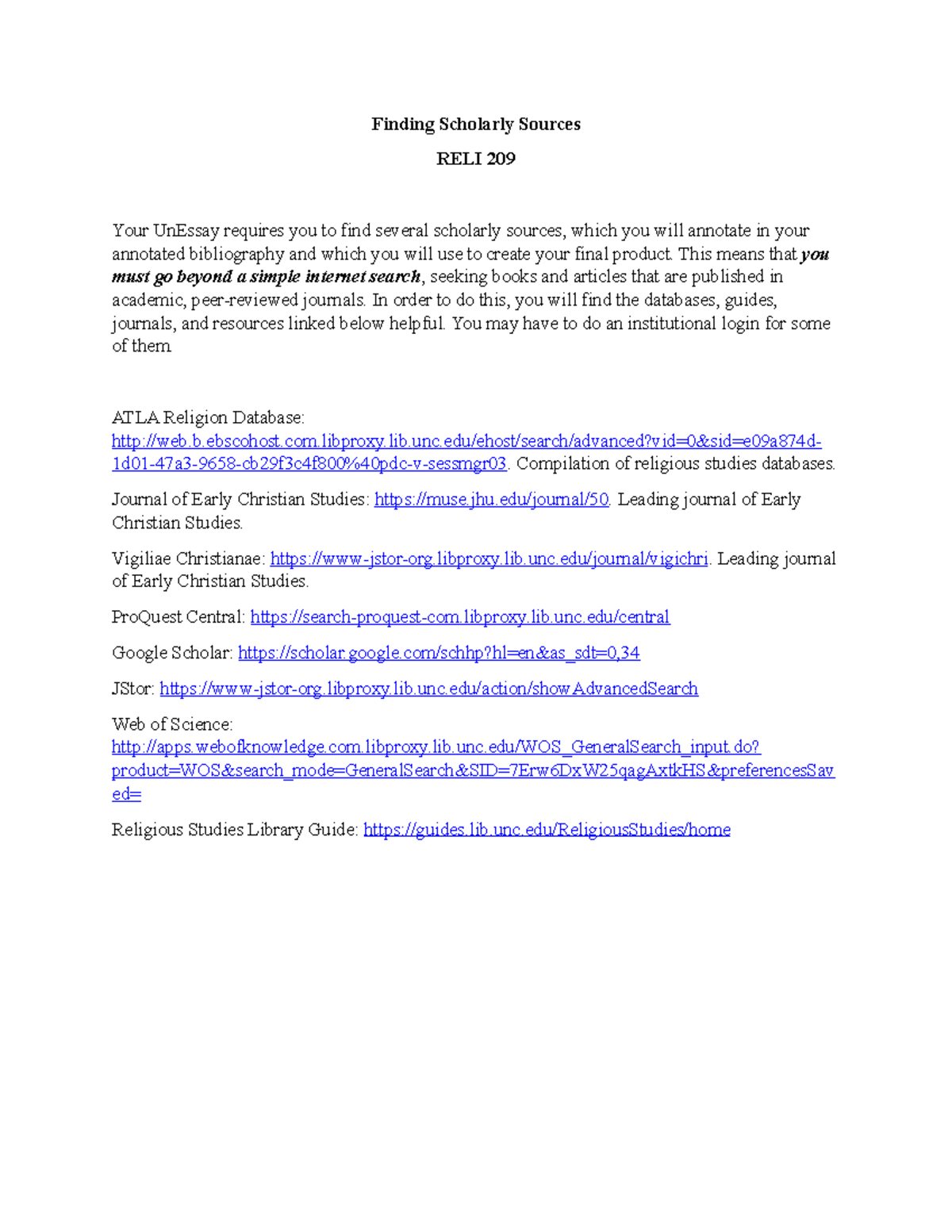 RELI 209 Finding Scholarly Sources - Finding Scholarly Sources RELI 209 ... RELI 209 Finding Scholarly Sources - Finding Scholarly Sources RELI 209 ...