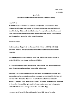 Case Note Previous answer example - CASE NOTE: R v DBS [2020] QCA 1 ...