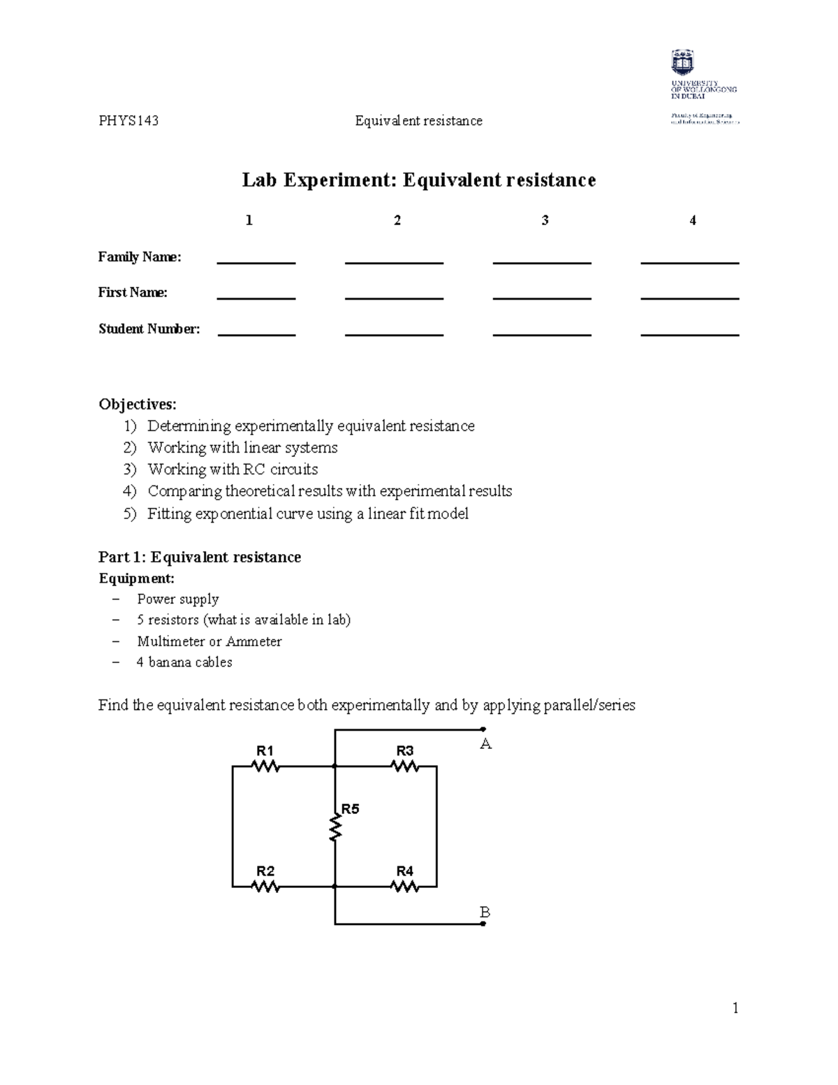 Modified Re-Written Manual Experiment 4 - Lab Experiment: Equivalent ...