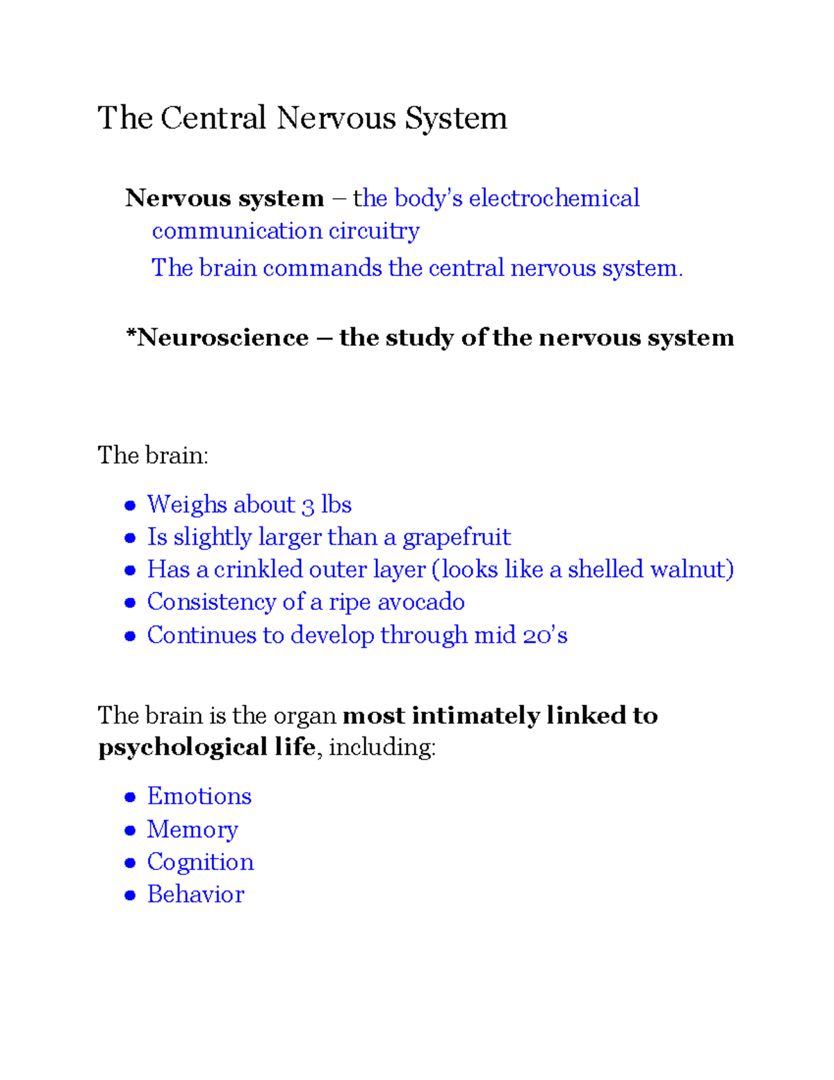 PSYC Chapter 3 - Intro to Psychology - The Central Nervous System ...
