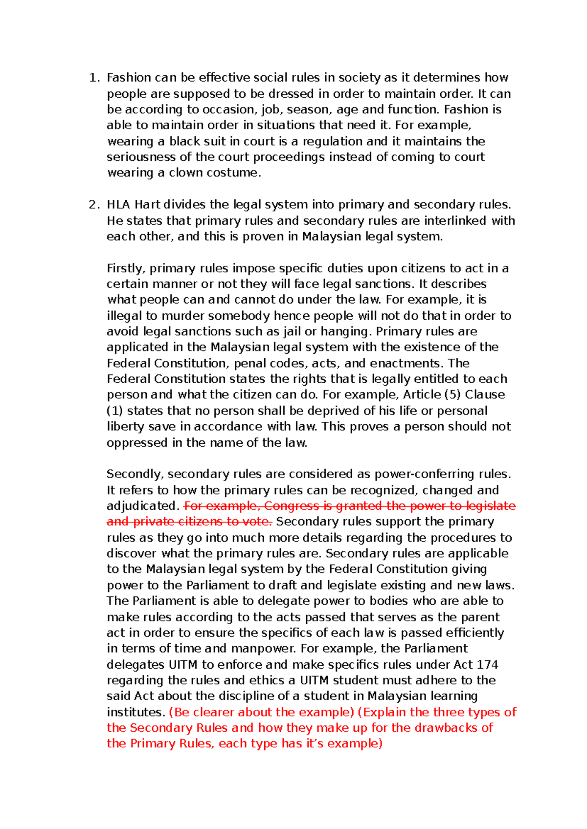 Chapter 2 Exercises LAW034 - Fashion can be effective social rules in ...