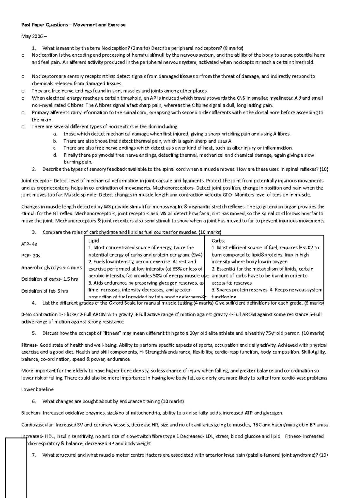 Sample/practice exam 2015, questions and answers - Multiple past papers ...