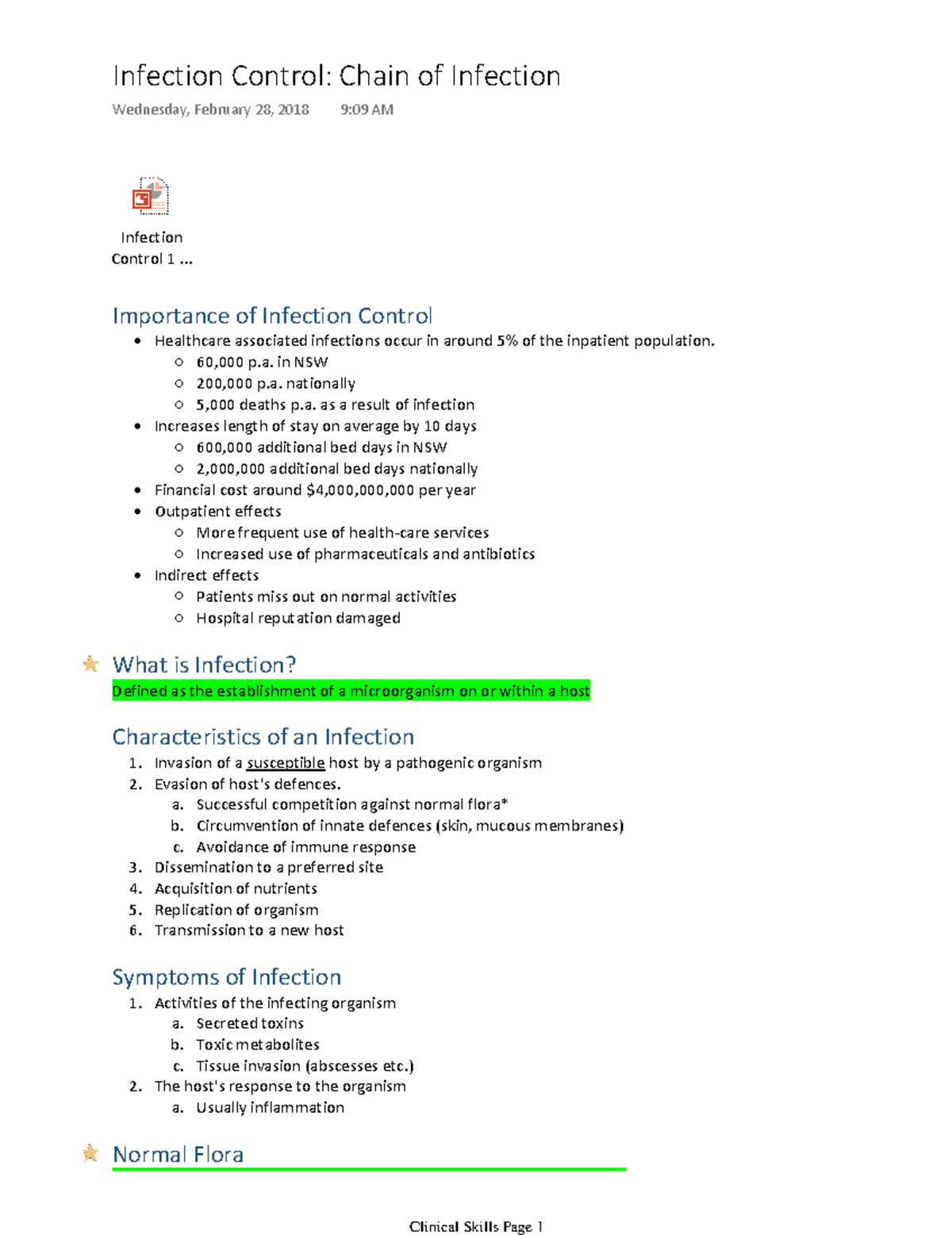 Infection Control Chain of Infection - Infection Control: Chain of ...