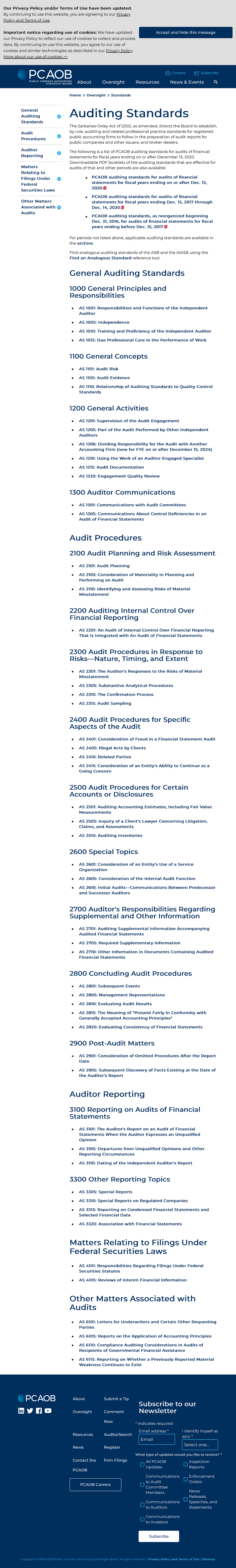 (5) Auditing Standards Pcaob current - Our Privacy Policy and/or Terms ...