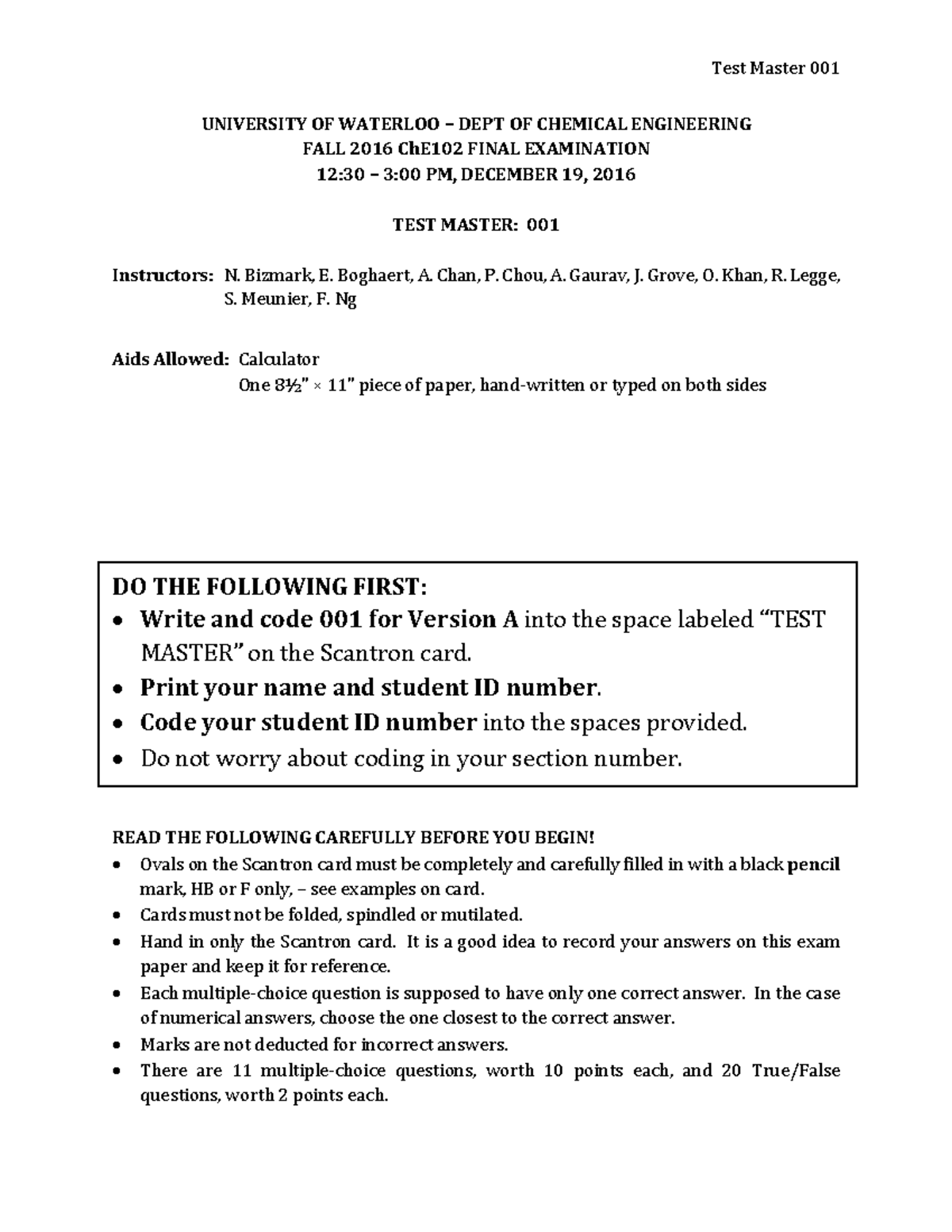 Exam December 2016, questions and answers - UNIVERSITY OF WATERLOO ...