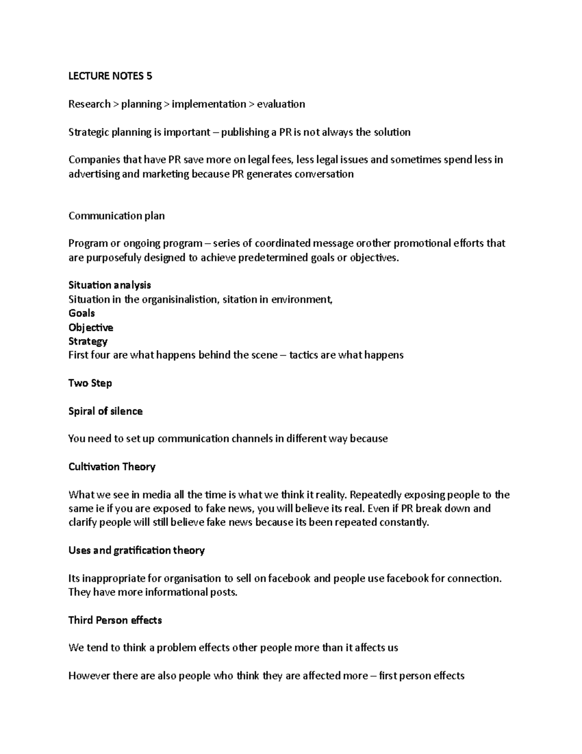 Lecture + TUT Notes 5 - LECTURE NOTES 5 Research > planning ...