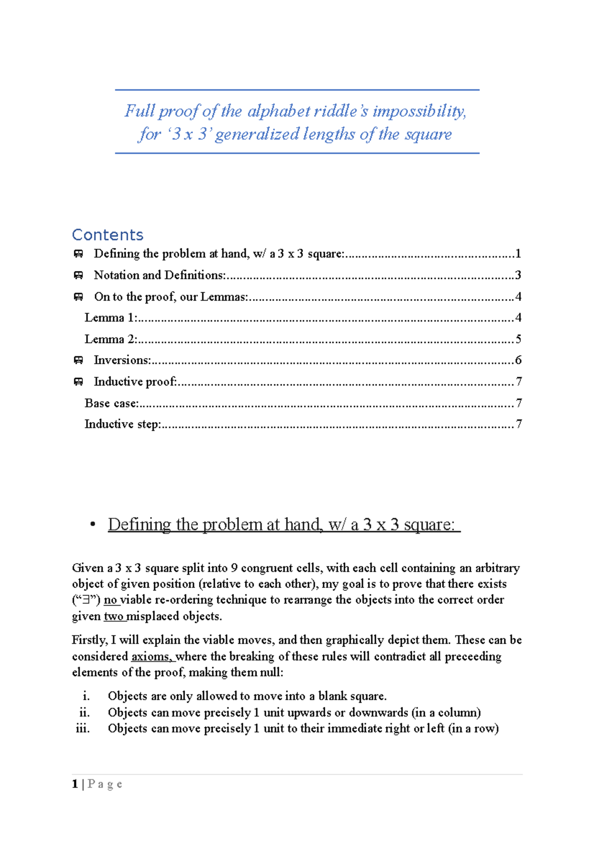 3x3 square proof - Full proof of the alphabet riddle’s impossibility ...