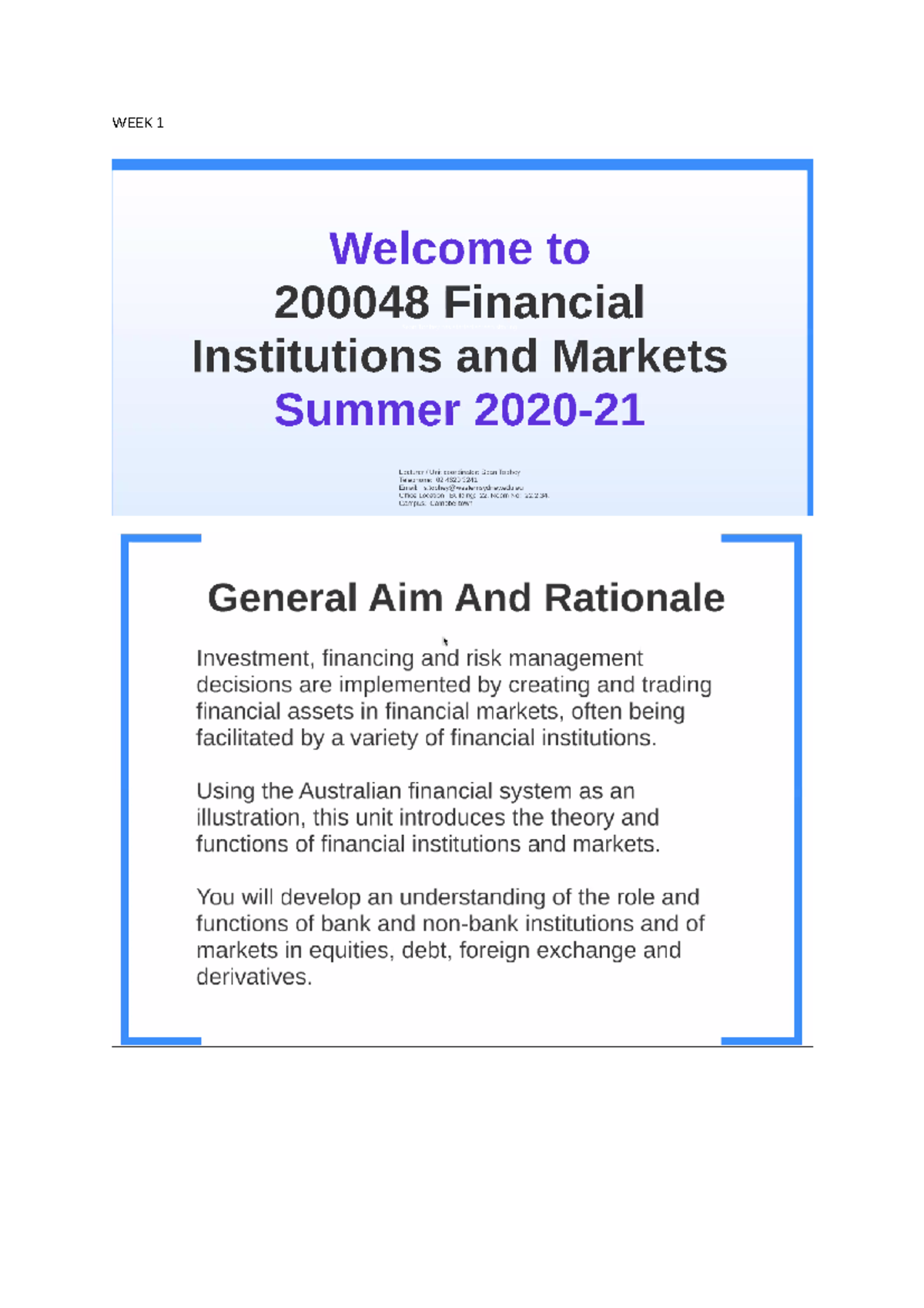 WEEK 1 - Lecture notes 1 - 200048 - WEEK - Studocu