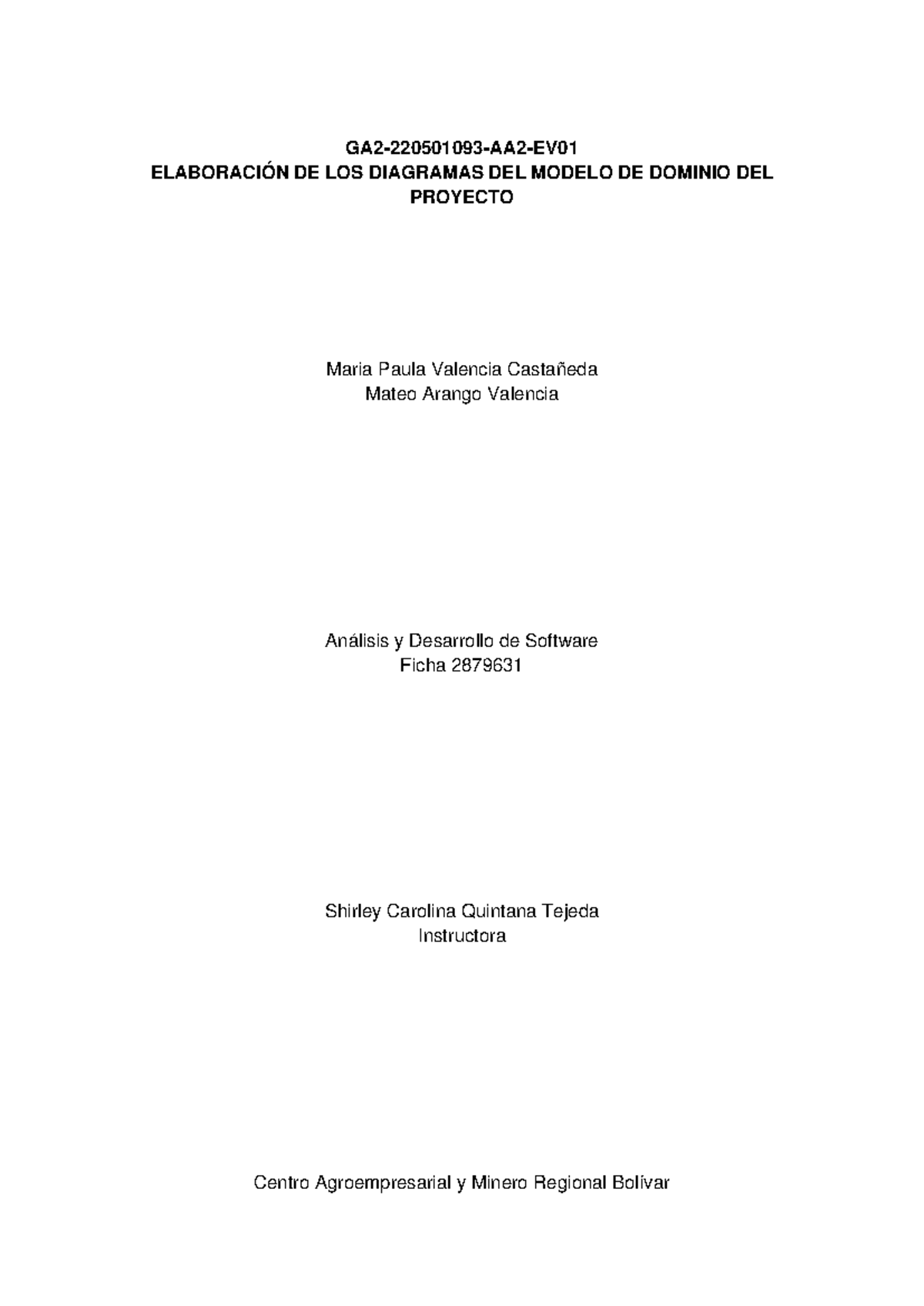 Diagrama de Clase GA2-220501093-AA2-EV01 - GA2- 220501093 - AA 2 - EV0 ...