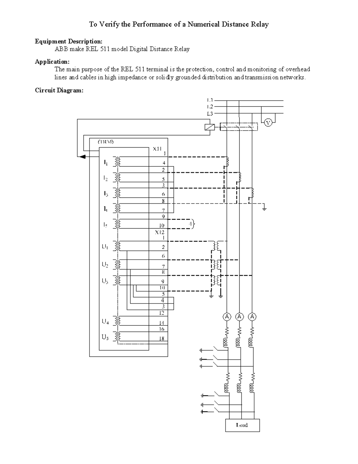 Exp 2 Numerical Distance Relay - To Verify the Performance of a ...
