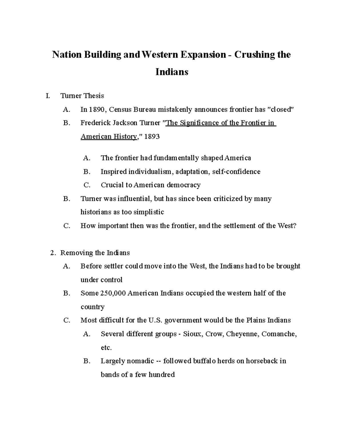 Nation Building and Western Expansion and Indiana - Nation Building and ...