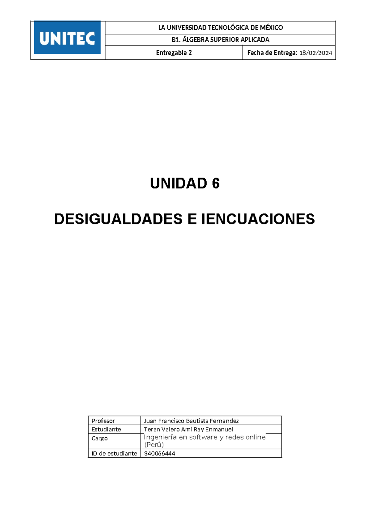 Entregable 2 AMI RAY Enmanuel Teran Valero - B1. ÁLGEBRA SUPERIOR ...