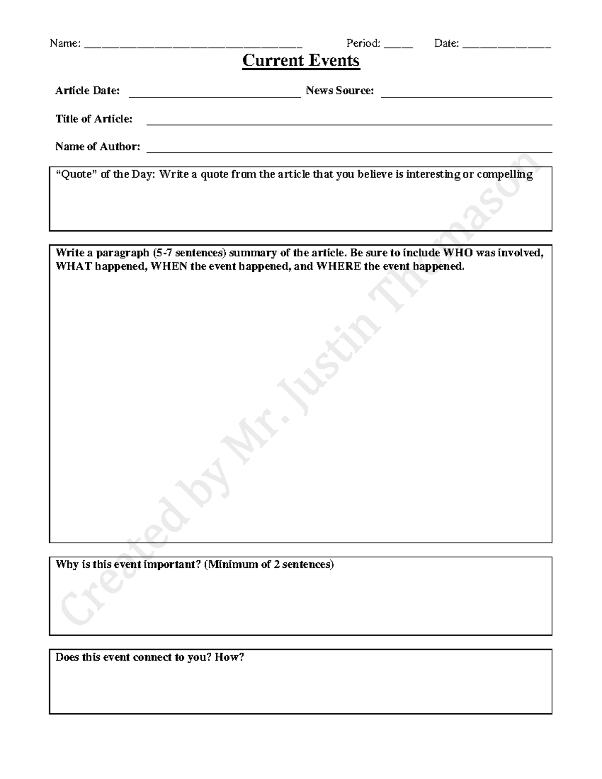 Current Events Report-1 - Name ...